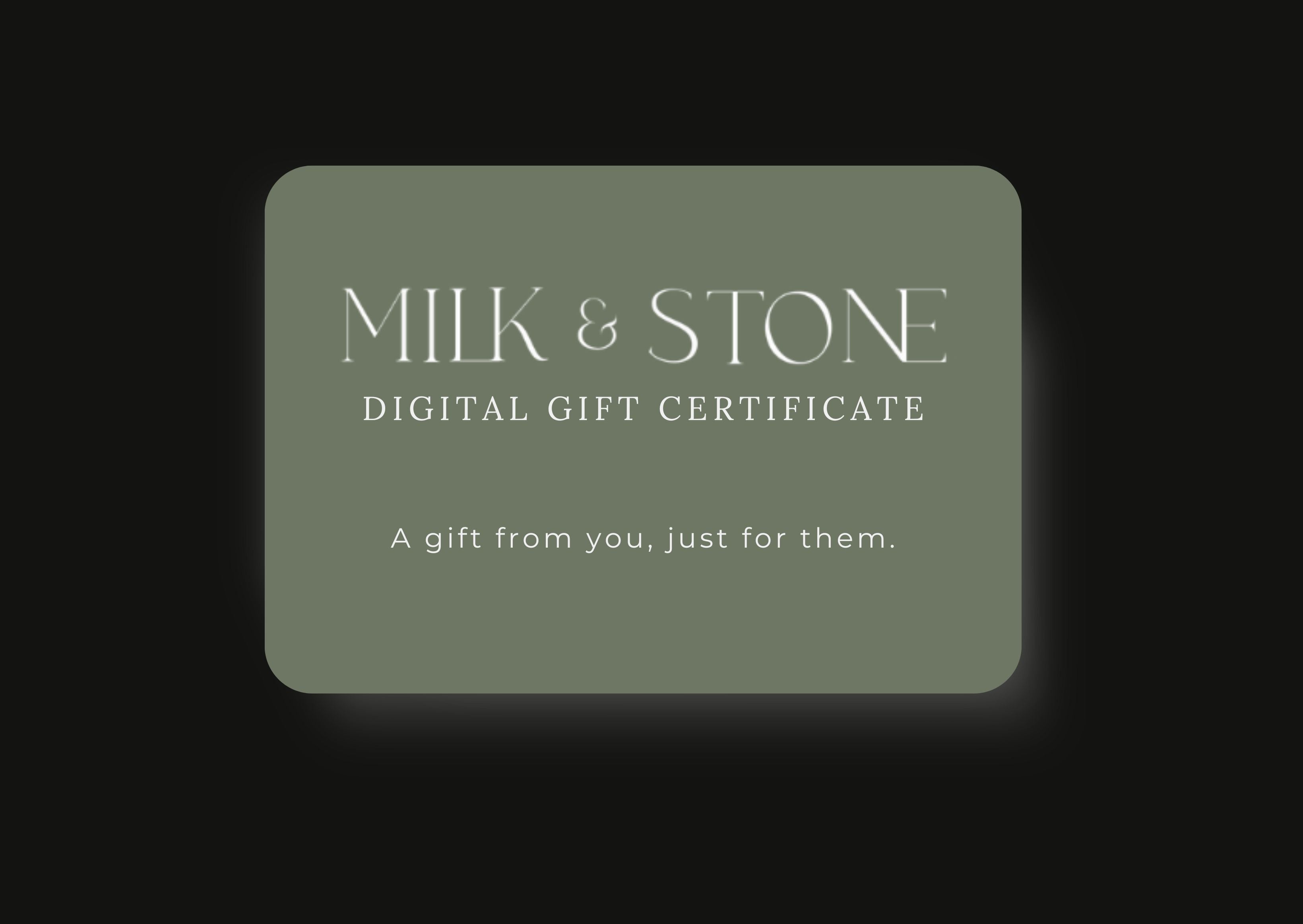 Gift Certificate | Waterproof Breastmilk & Ashes Keepsakes – Milk & Stone