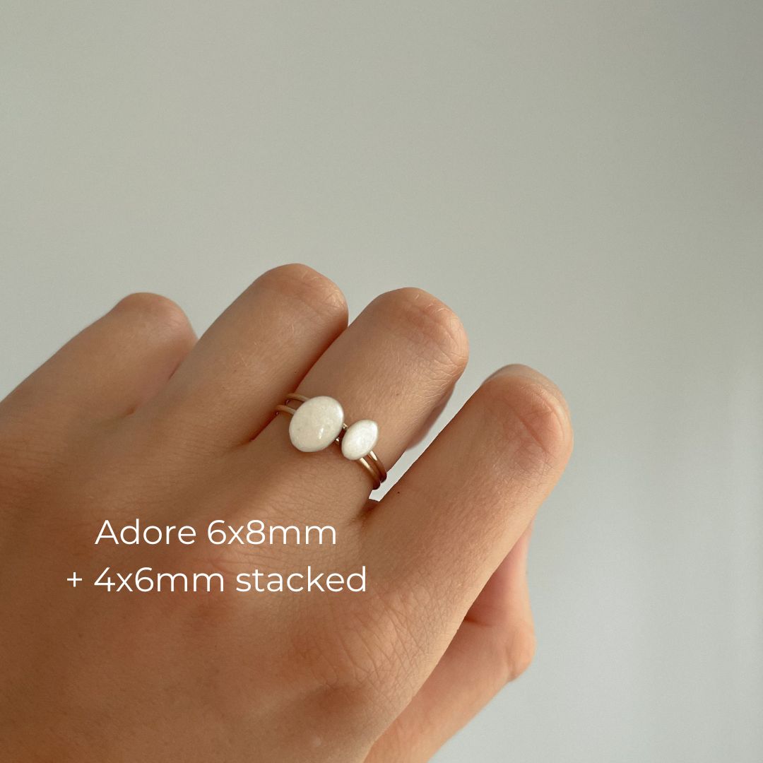 Adore Oval Stacking Ring | Breastmilk & Ashes Keepsake – Milk & Stone