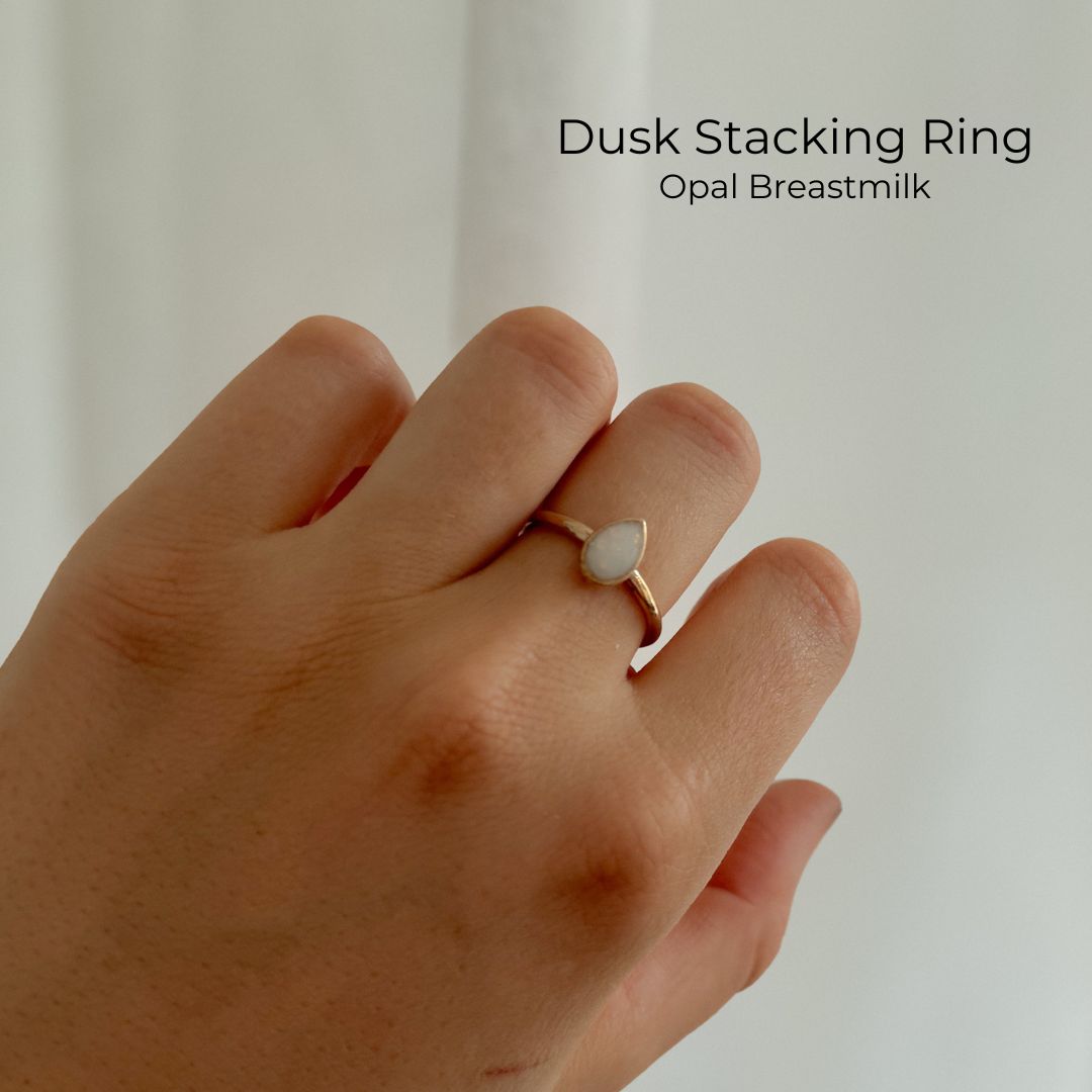 Dusk Teardrop Stacking Ring | Breastmilk & Ashes Keepsake – Milk & Stone
